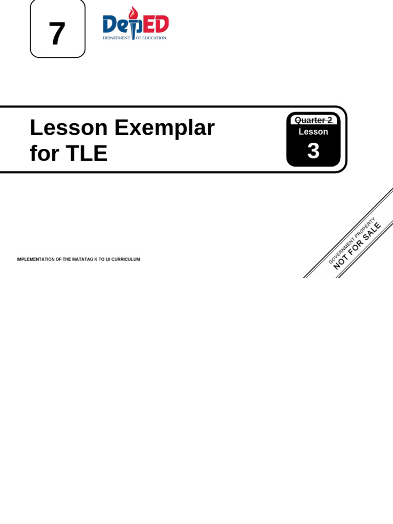 TLE Grade 7 Quarter 2 Lesson Exemplar | PDF | Hazards | Personal ...