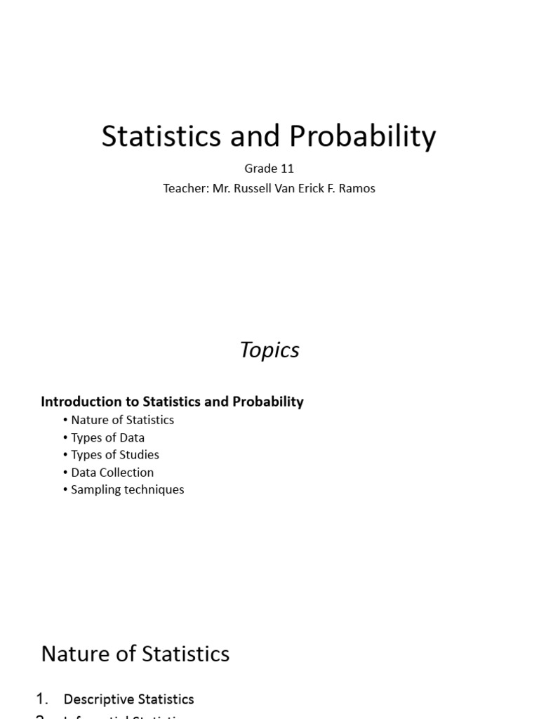 Statistics and Probability | PDF | Statistics | Survey Methodology