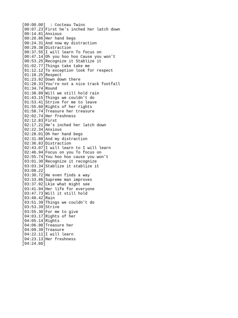 Cocteau Twins - Oil of Angels - LRC | PDF