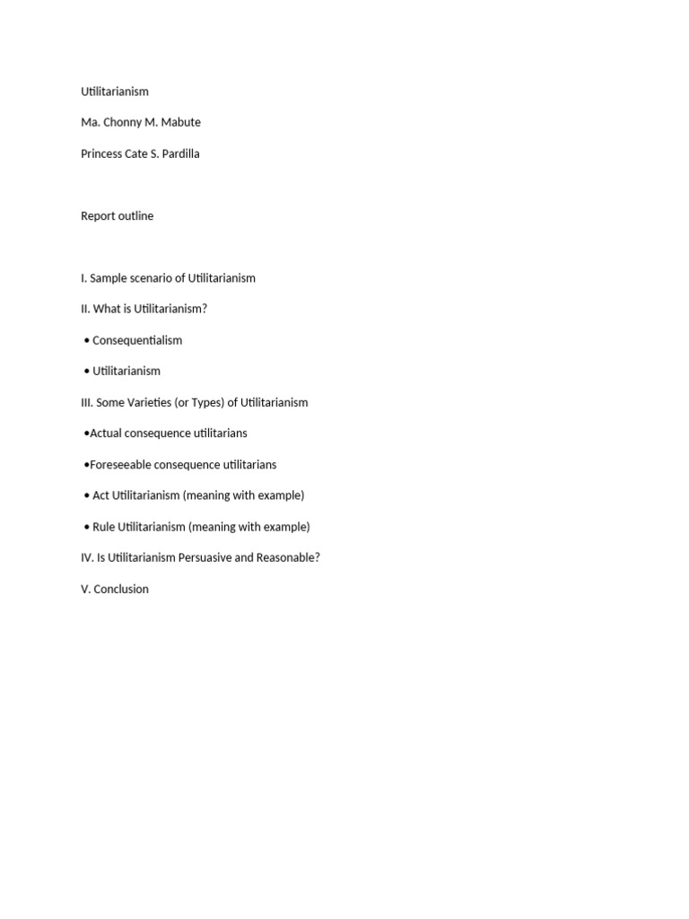 Utilitarianism WPS Office | PDF