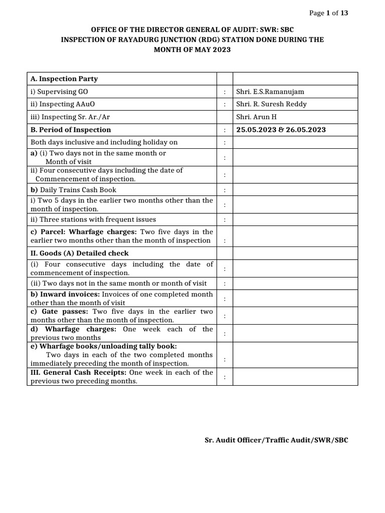 Insp Forms | PDF | Debits And Credits | Audit