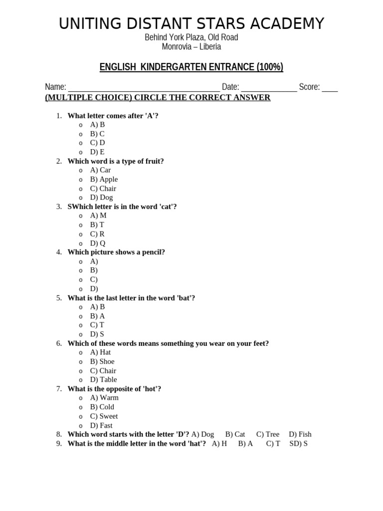 Kindergarten Language Arts Questions and Junior High | PDF | Verb | Adverb