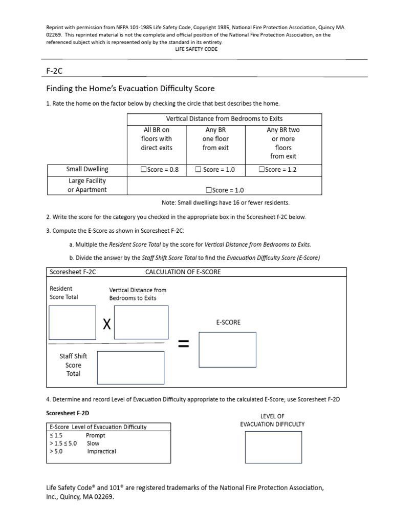 ESCORE Fillable 1985 Version | PDF | Safety