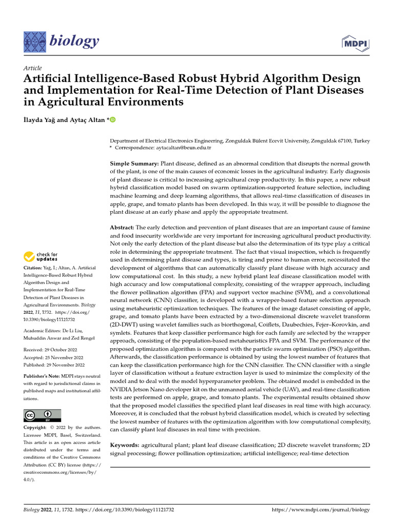 Artificial Intelligence-Based Robust Hybrid Algorithm | PDF | Wavelet | Machine Learning