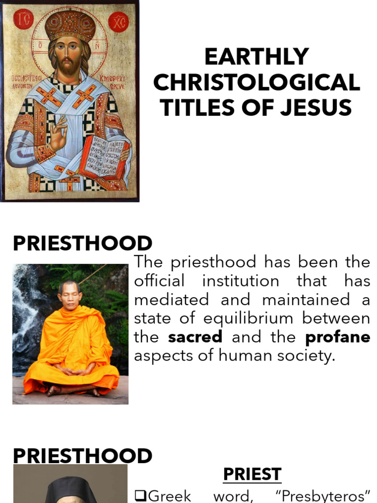 Christological Titles of Jesus: Priesthood | PDF | Jeremiah | Twelve ...