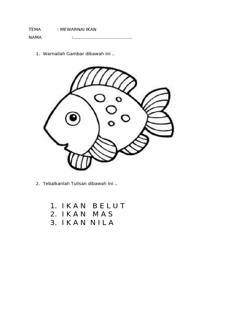 Bahan ajar Paud Tema Ikan | PDF