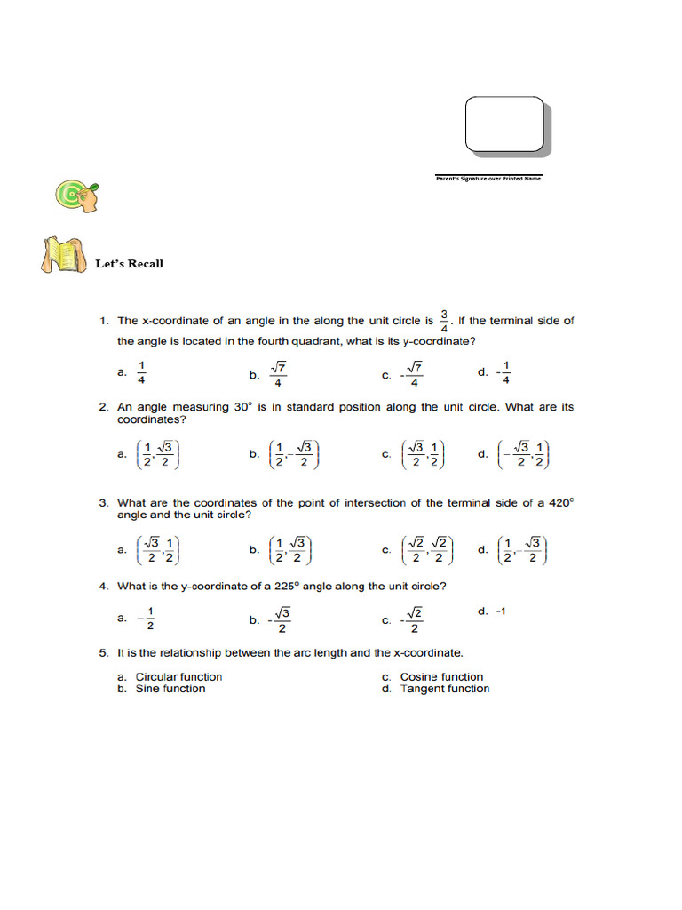 Sine and Cosine Functions in Trigonometry | PDF
