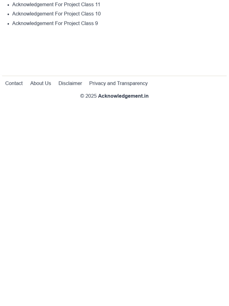 Acknowledgement for English Project-7 | PDF