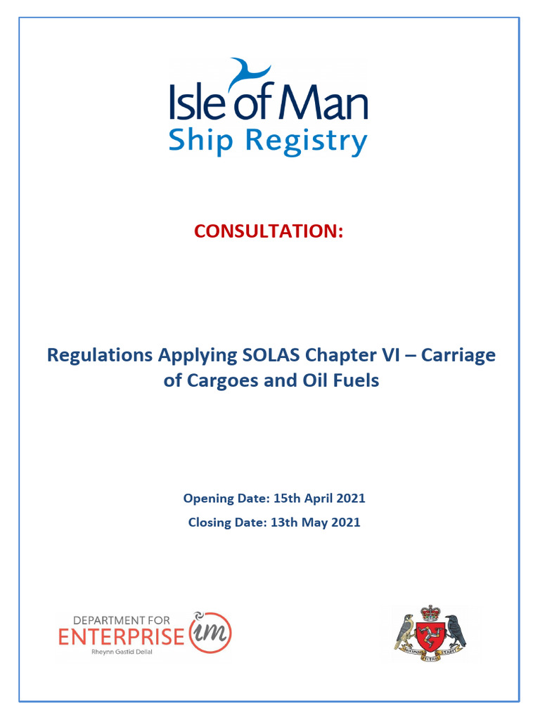 SOLAS VI Consultation - Final | PDF | Cargo | Ships