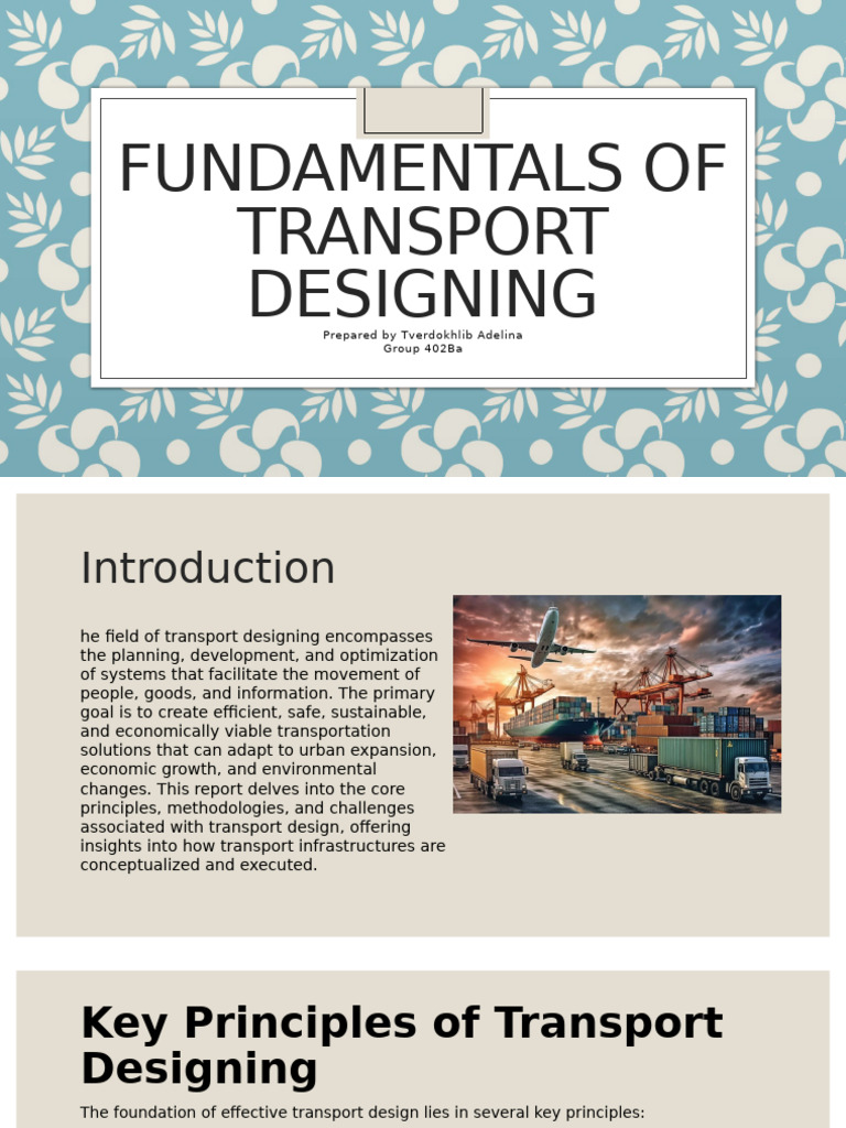 Transport Design Principles and Practices | PDF | Transport ...