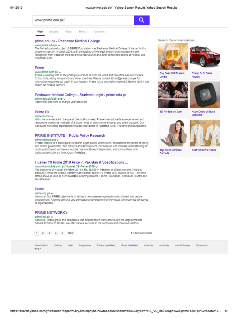 WWW - Prime.edu PK/ - Yahoo Search Results Yahoo Search Results | PDF | Pakistan