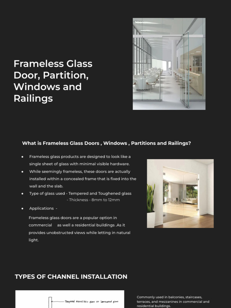 Frameless Glass Doors and Installations | PDF | Door | Window