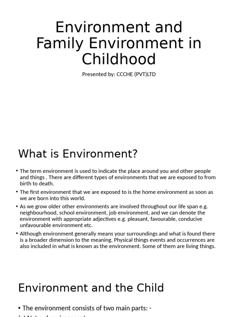 Envioronment and Family Environment in Childhood 24 | PDF | Montessori ...