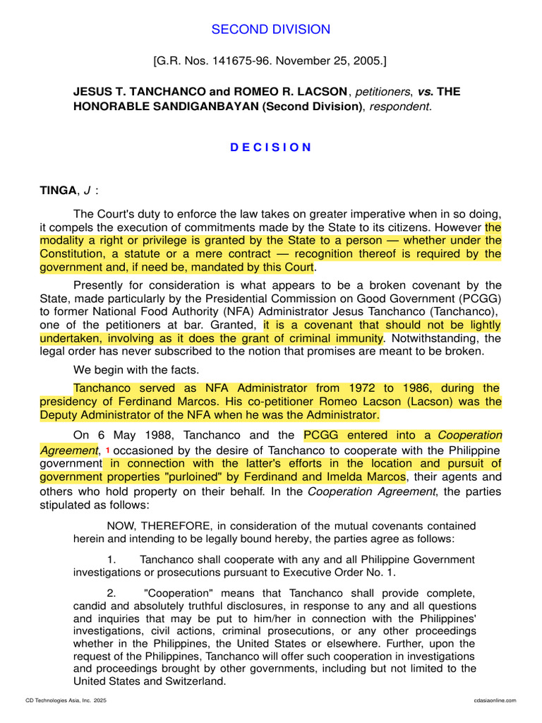 Tanchanco v. Sandiganbayan | PDF | Sovereign Immunity | Prosecutor