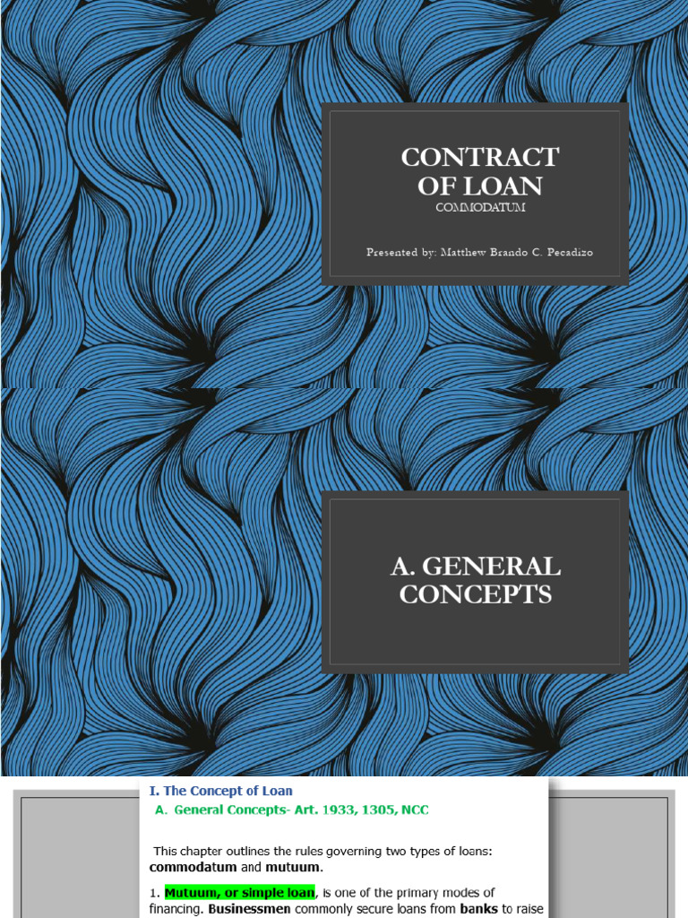 G1 Contract of Loan Commodatum Simple Loan | PDF | Interest | Bonds ...