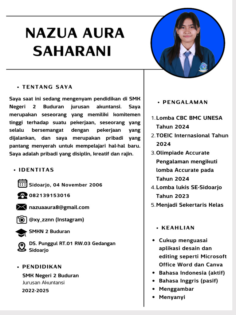CV - Nazua Aura Saharani | PDF