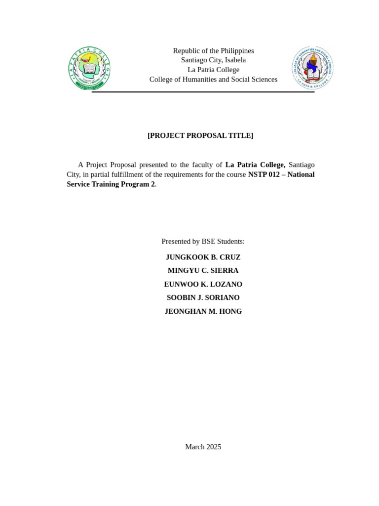 Project Proposal Format | PDF