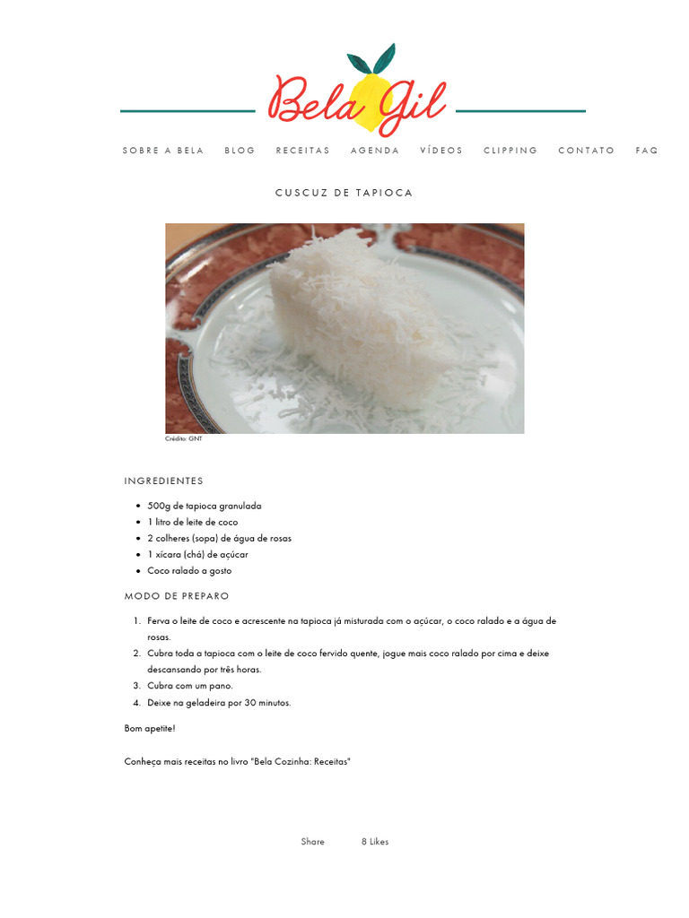 Cuscuz de Tapioca - Bela Gil | PDF