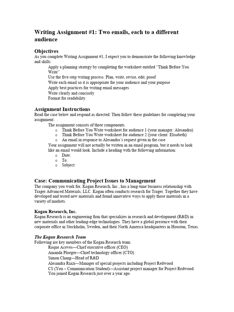 Writing Assignment 1 - Case Study | PDF