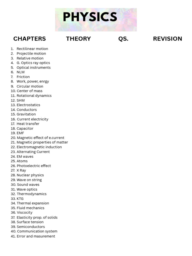 Comprehensive Physics Revision Guide | PDF