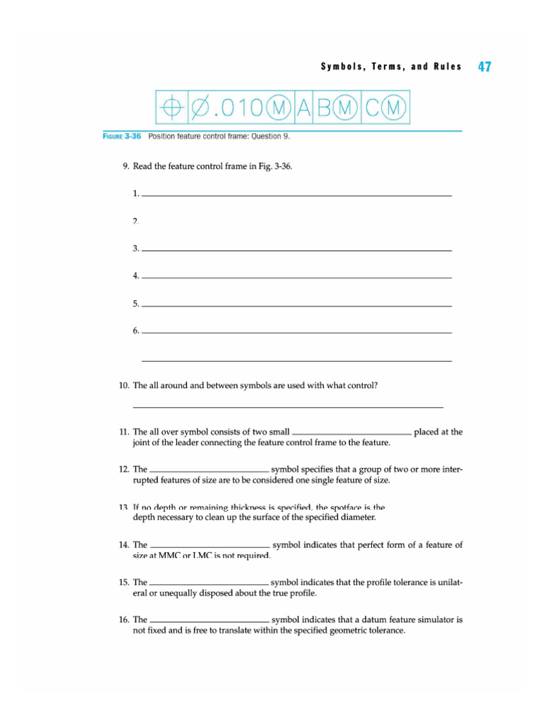 THIRD BASIC EXAM GDT SYMBOLS | PDF