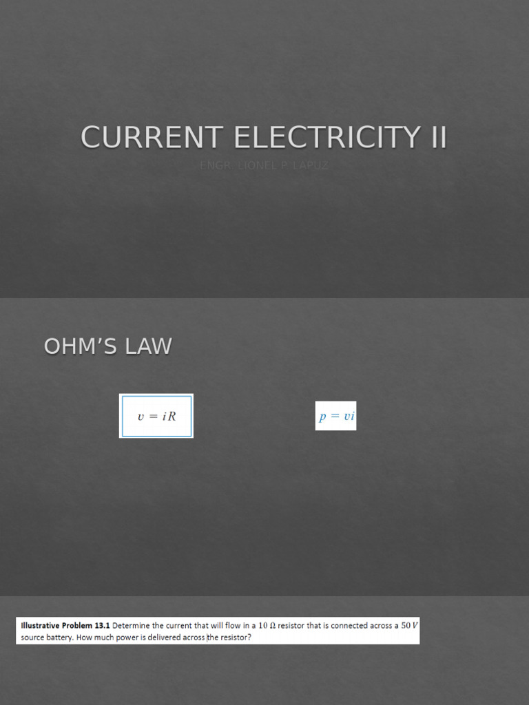 Current Electricity II | PDF