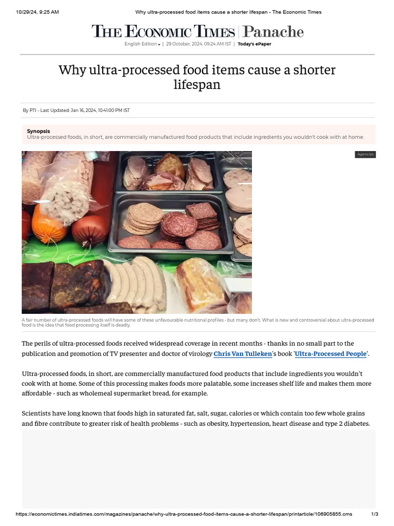Why Ultra-Processed Food Items Cause A Shorter Lifespan - The Economic ...
