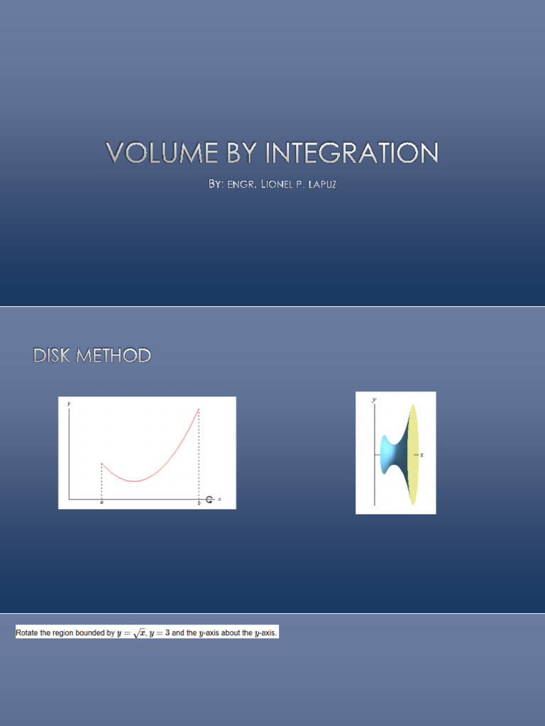 Volume by Integration - Tutorial | PDF