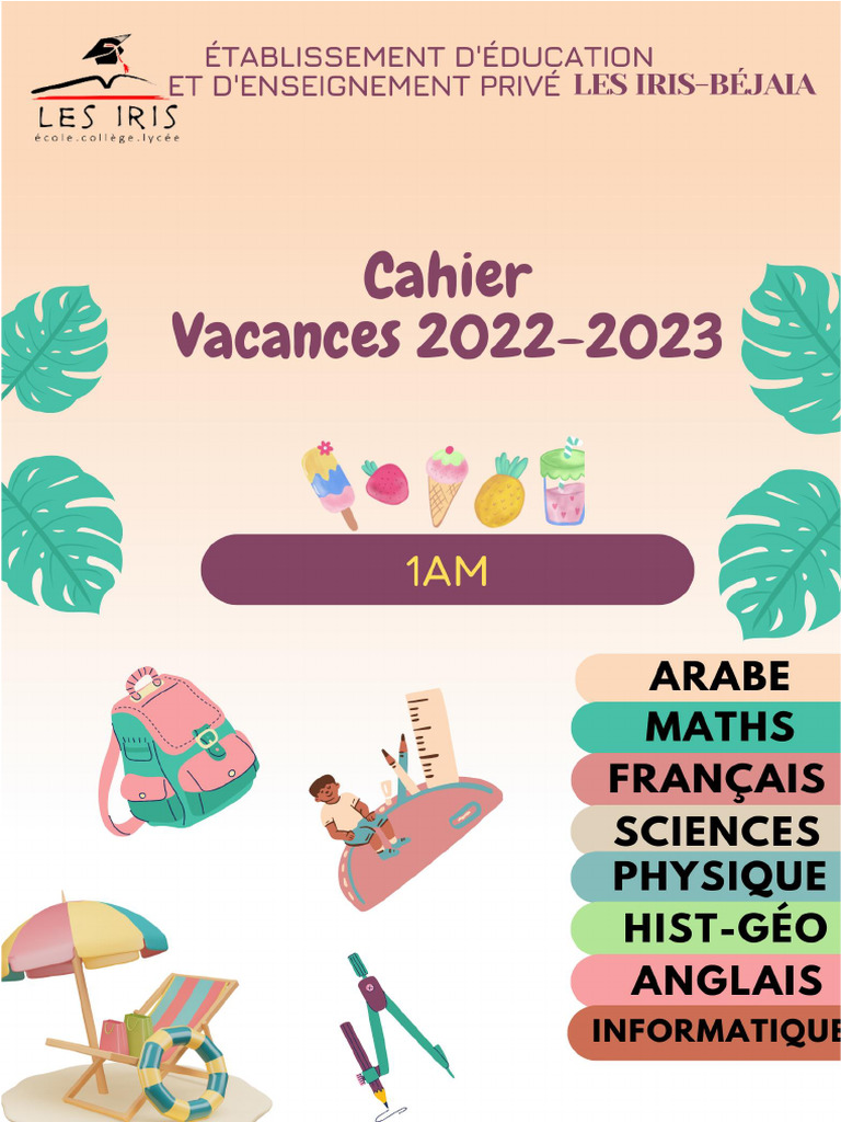 Cahier de Vacance 1AM | PDF
