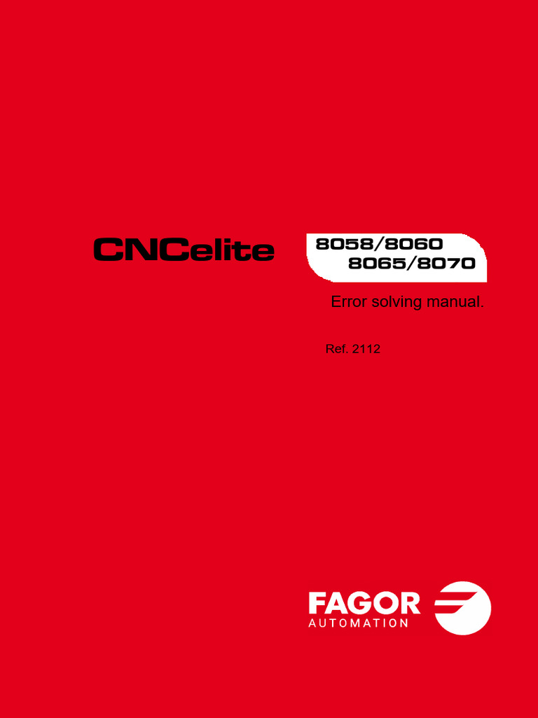 CNCelite 8058 - 8060 - 8065 - 8070 Error Solving Manual | PDF | Parameter (Computer Programming ...