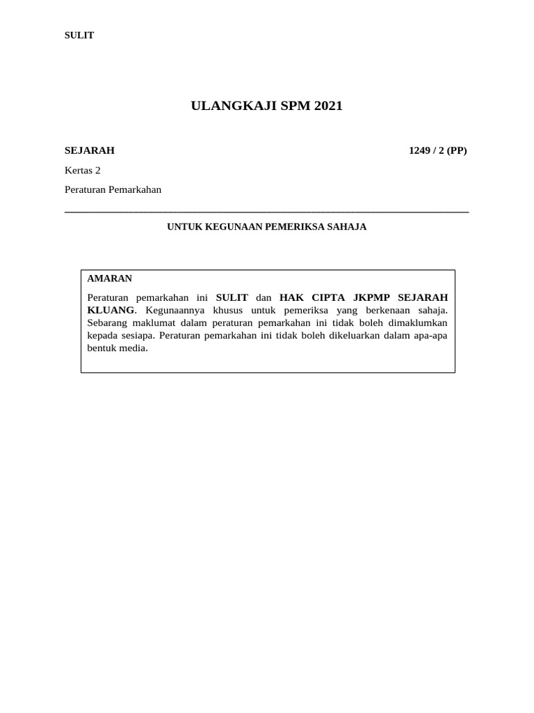 (SEJ) JOH Kluang SKEMA K1 | PDF