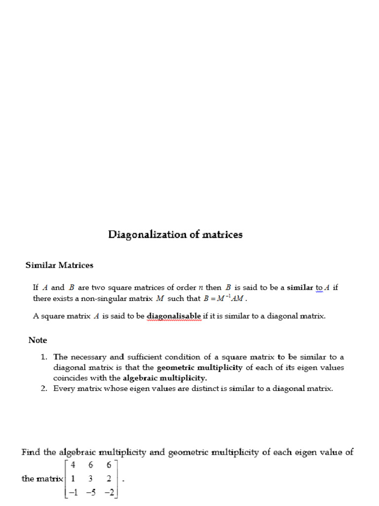 Matrix Diagonalization Explained | PDF