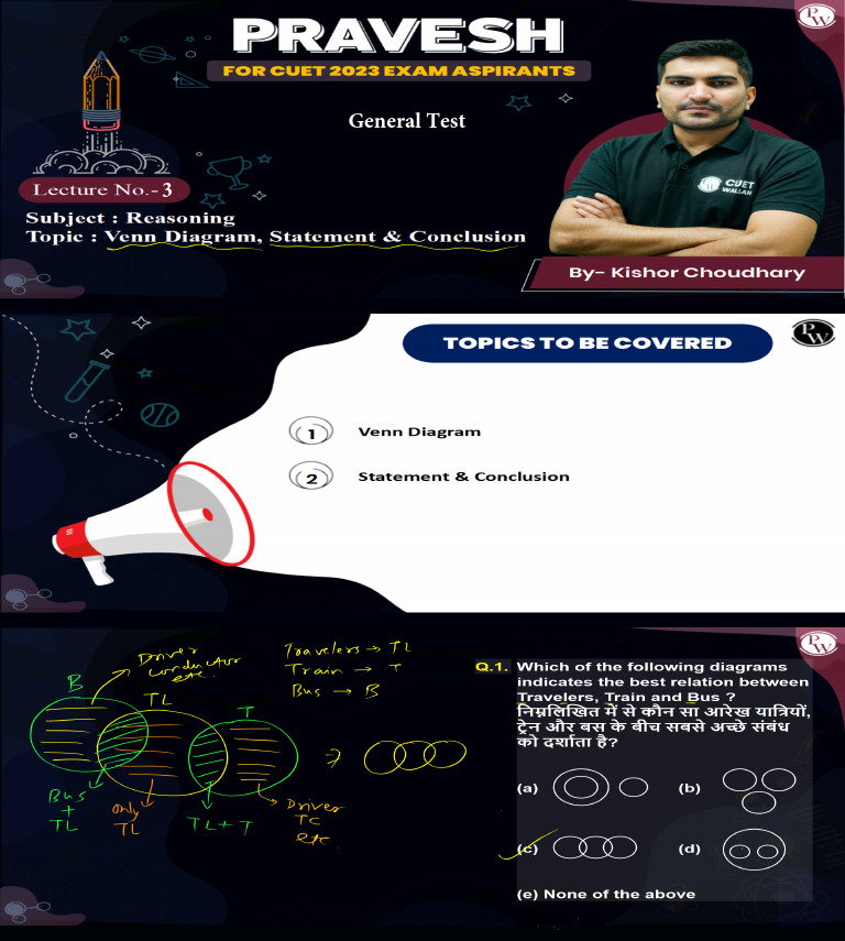 Reasoning 03 - Class Notes - Pravesh Batch For CUET (General Test) | PDF