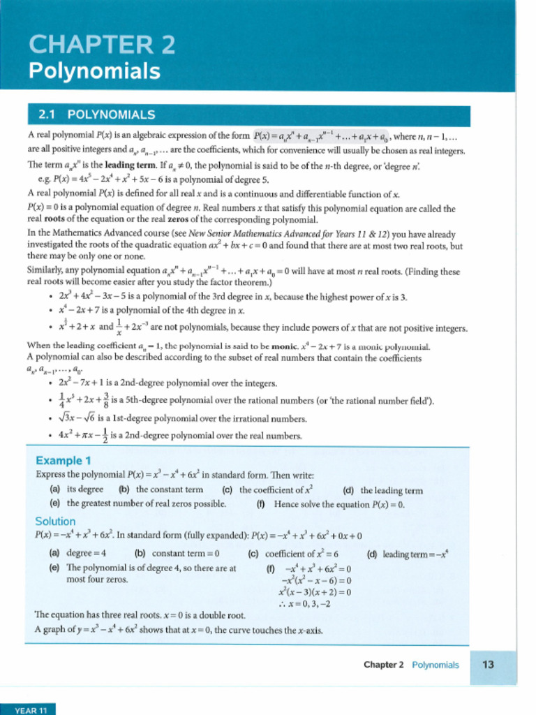 2. Polynomials | PDF