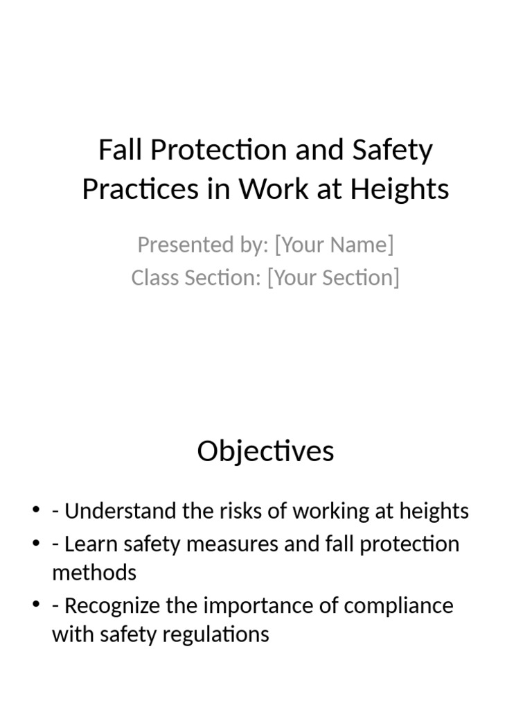 Fall Protection Presentation | PDF