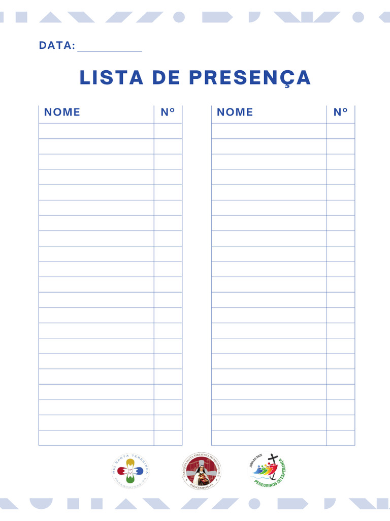 Documento a4 Lista de Presença Aula Simples Azul e Branco_20250321 ...