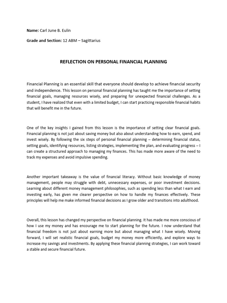 Personal Financial Planning Insights | PDF