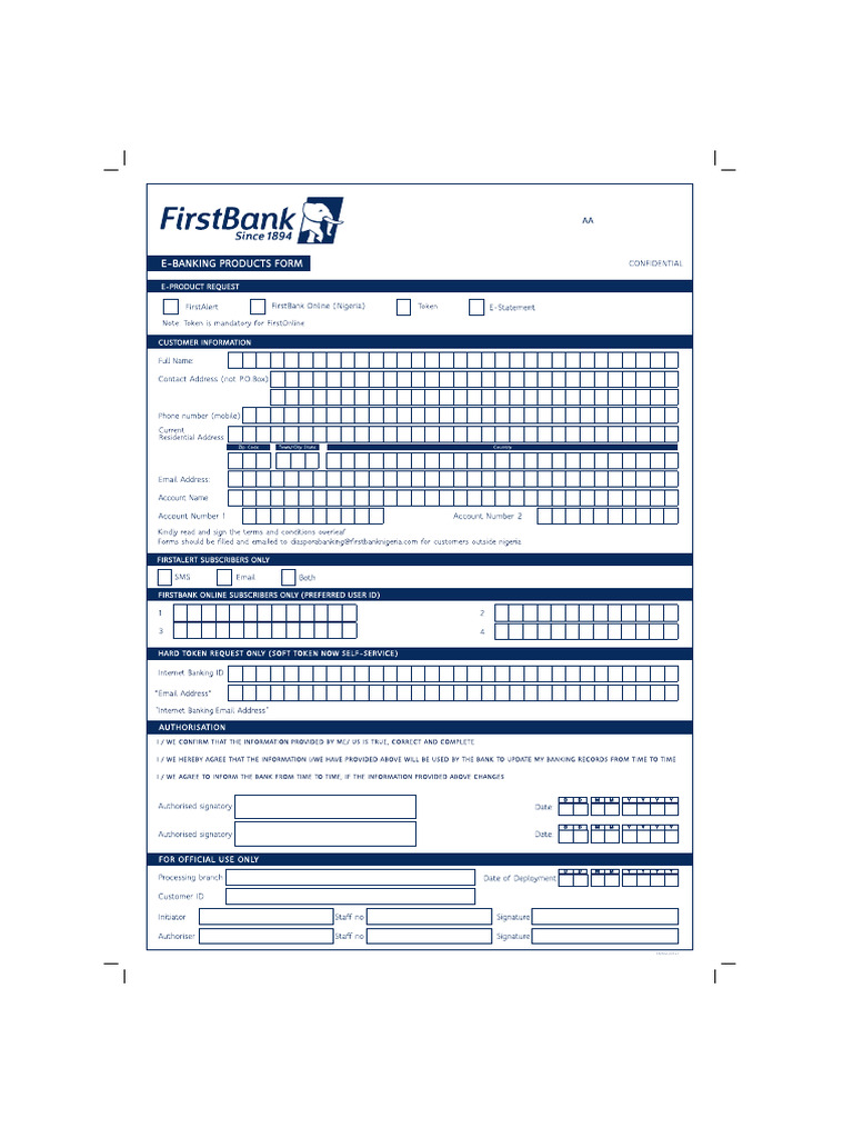 FirstBank EBanking Products | PDF