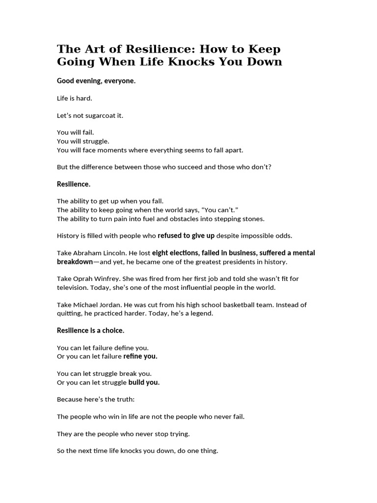 The Art of Resilience Explained | PDF