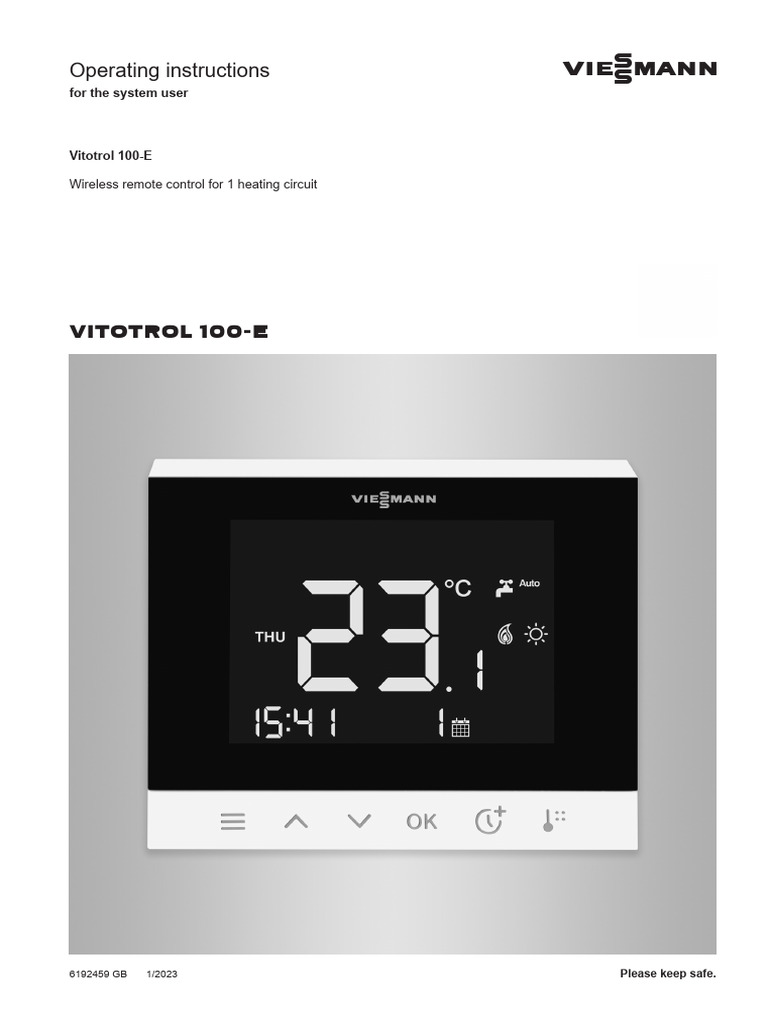Vitotrol 100-E Operating Instructions (Long Version) | PDF | Safety ...