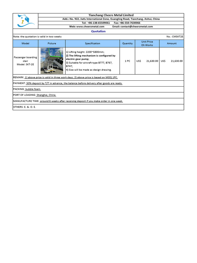 Tianchang Cheers Metal - 250317 | PDF