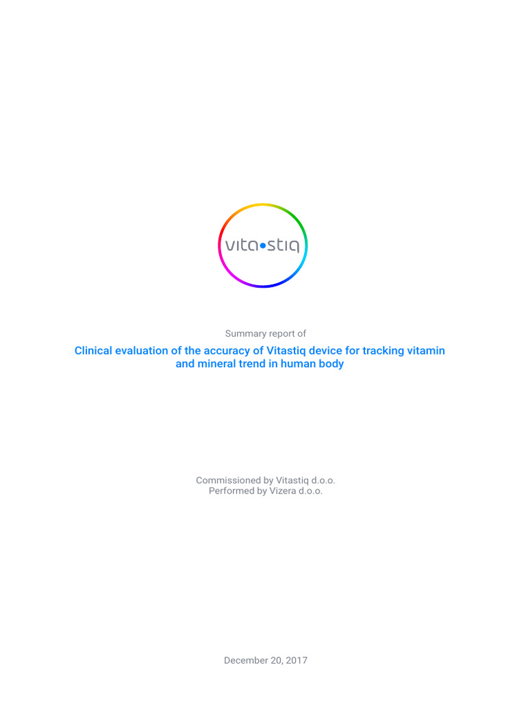 Vitastiq Device Accuracy Study Report | PDF | Vitamin