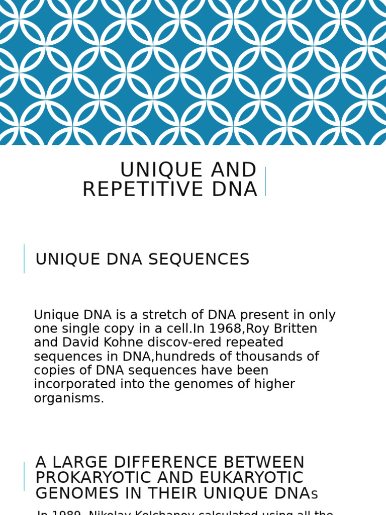 Unique and Repetitive DNA | PDF | Microsatellite | Rna