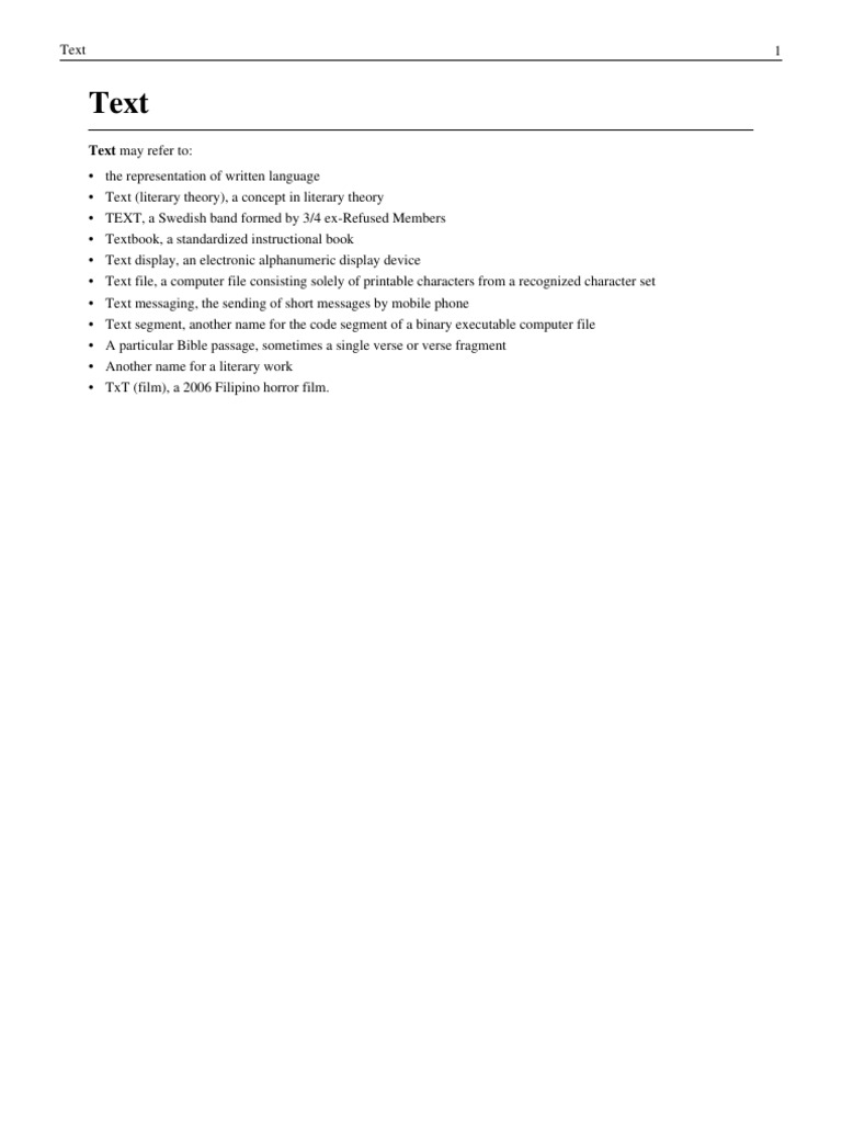 Overview of Text Concepts and Types | PDF