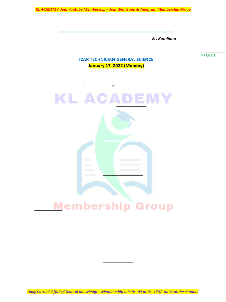 ICAR General Science Material | PDF | Hertz | Nuclear Physics