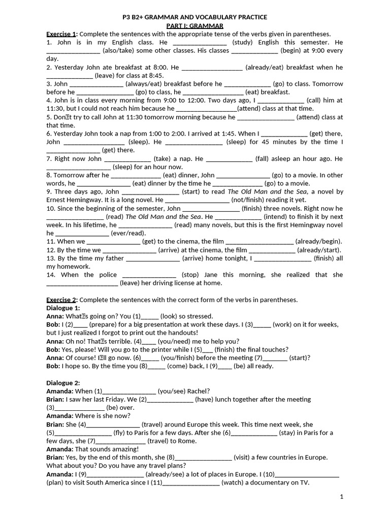 P3 B2+Grammar and Vocabulary Practice | PDF | Healthy Diet | English Language