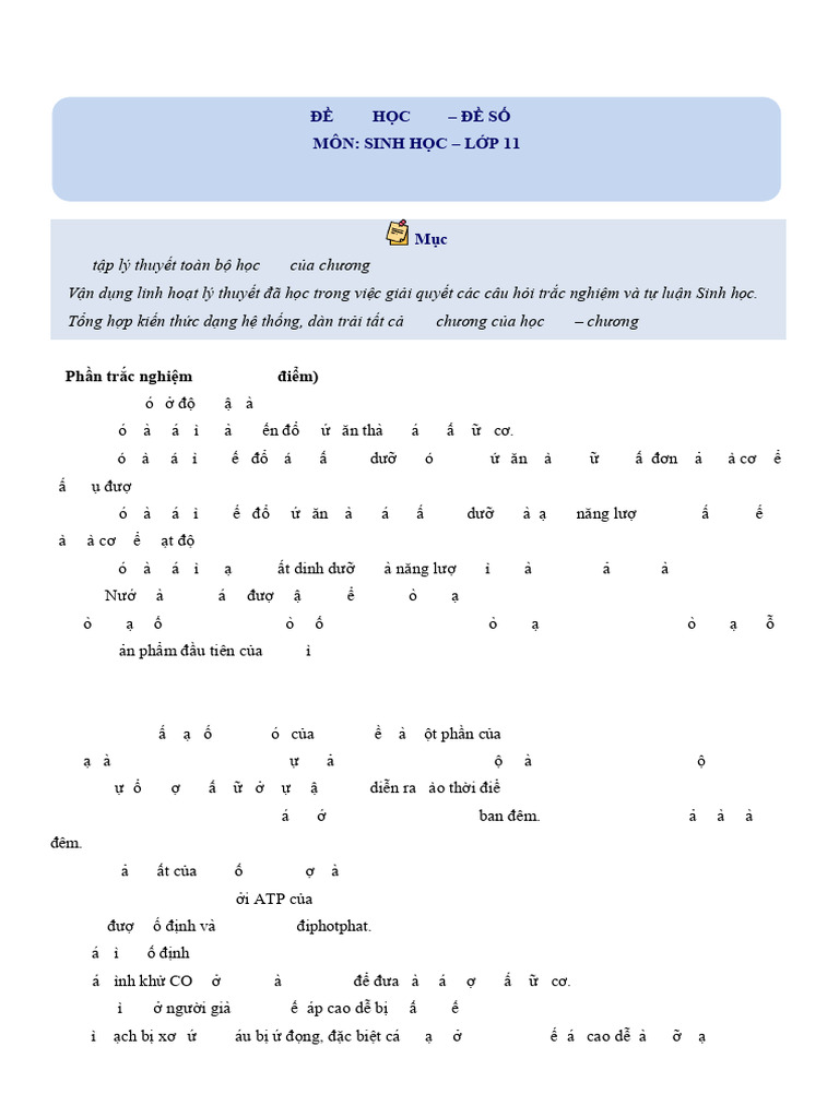 ĐỀ LỚP 11 HK1 4 | PDF