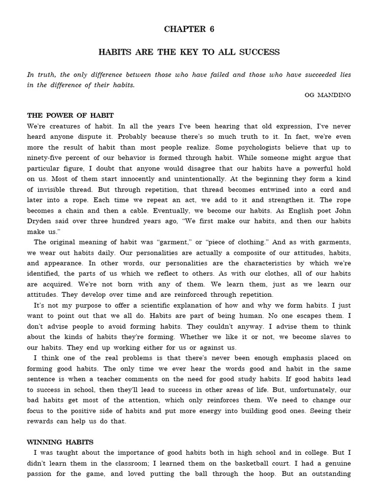 LIFE'S GREATEST LESSONS (Ch.6) (해석 포함) -1 | PDF | Habits