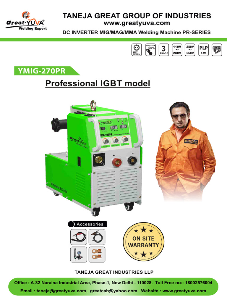 Mig Welding Machine Great Yuva Ymig 270pr | PDF