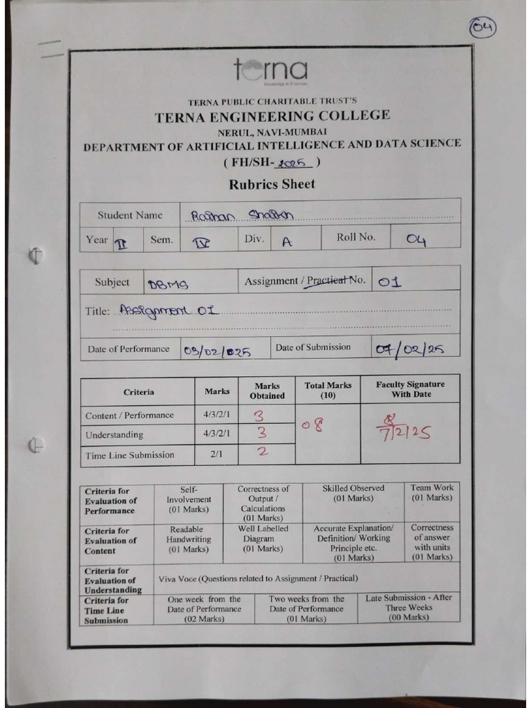 DBMS Assignment 01 | PDF